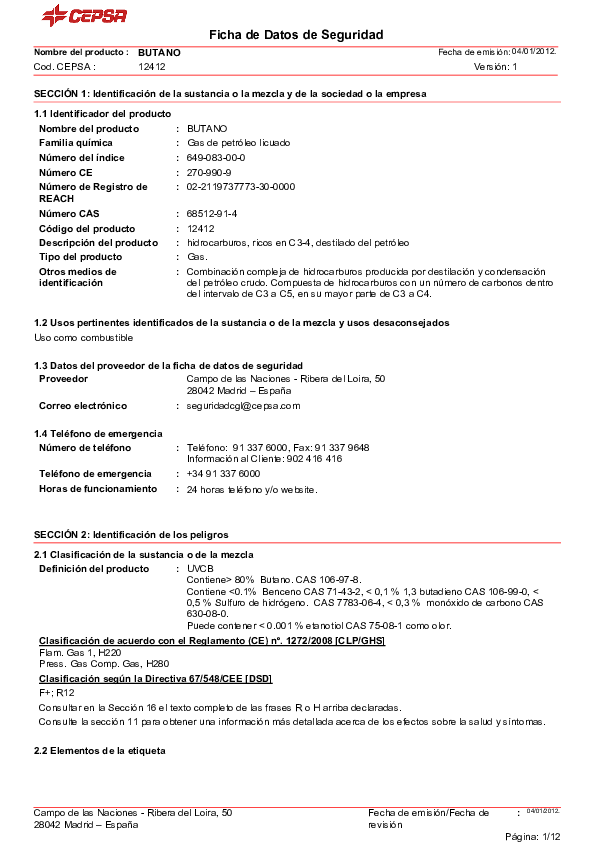 (PDF) Ficha de Datos de Seguridad