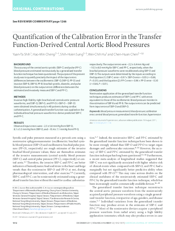 (PDF) Quantification of the calibration error in the transfer function ...