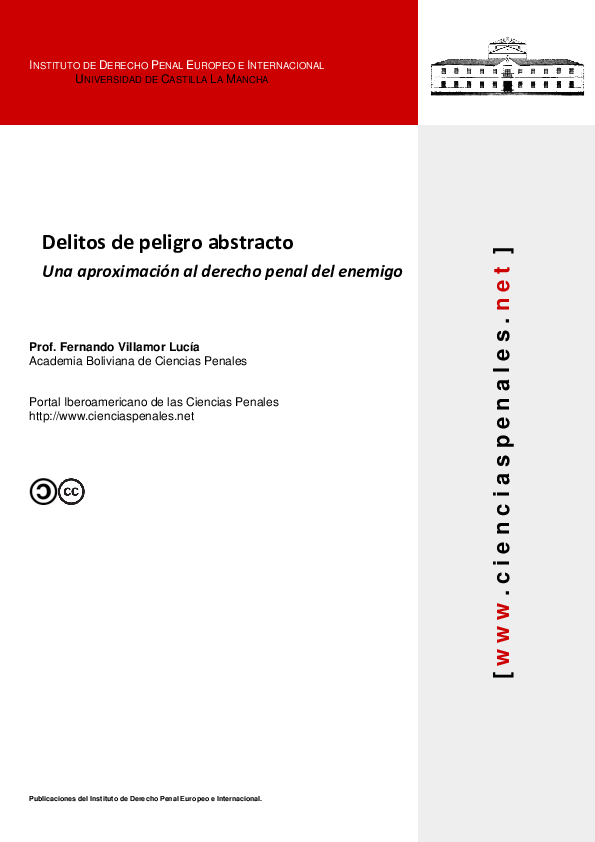 (PDF) Delitos de peligro abstracto Una aproximación al derecho penal del enemigo