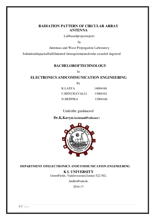 (DOC) RADIATION PATTERN OF CIRCULAR ARRAY ANTENNA