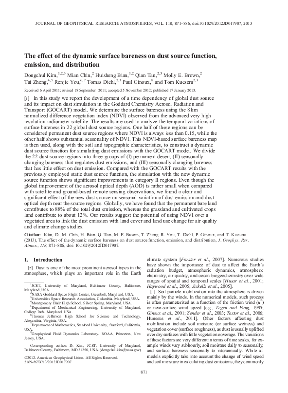 (PDF) The effect of the dynamic surface bareness on dust source ...