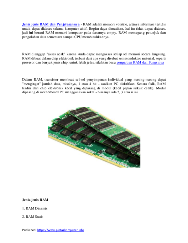 (PDF) Jenis jenis RAM dan Penjelasannya.pdf