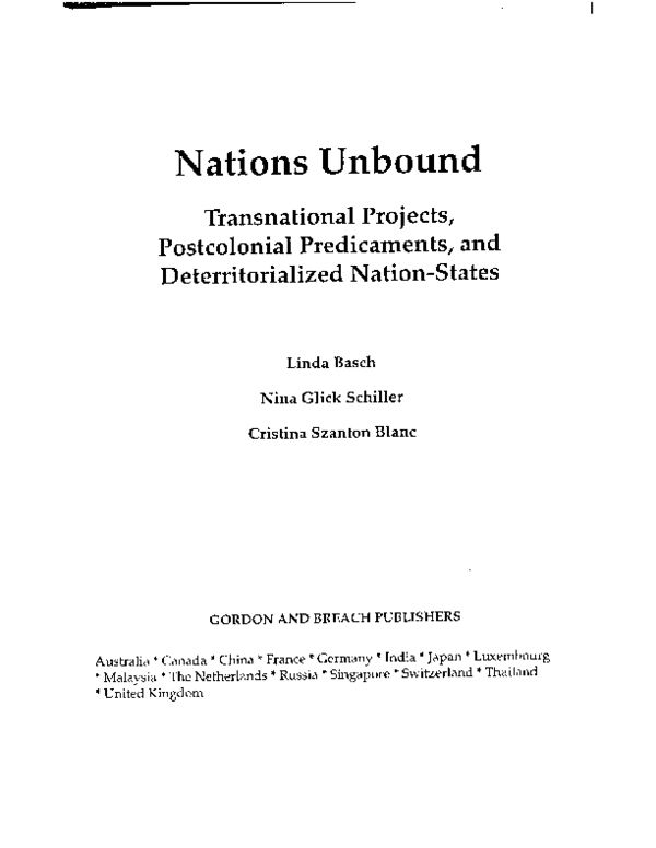 (PDF) Nations Unbound: Transnational Projects, Postcolonial ...