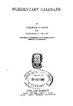 (PDF) ELEMENTARY CALCULUS