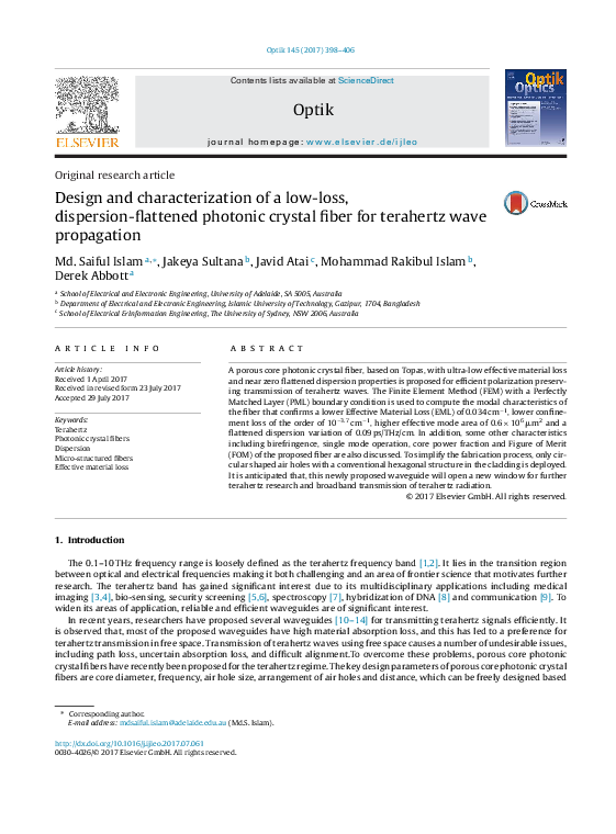 (PDF) Design and characterization of a low-loss, dispersion-flattened ...