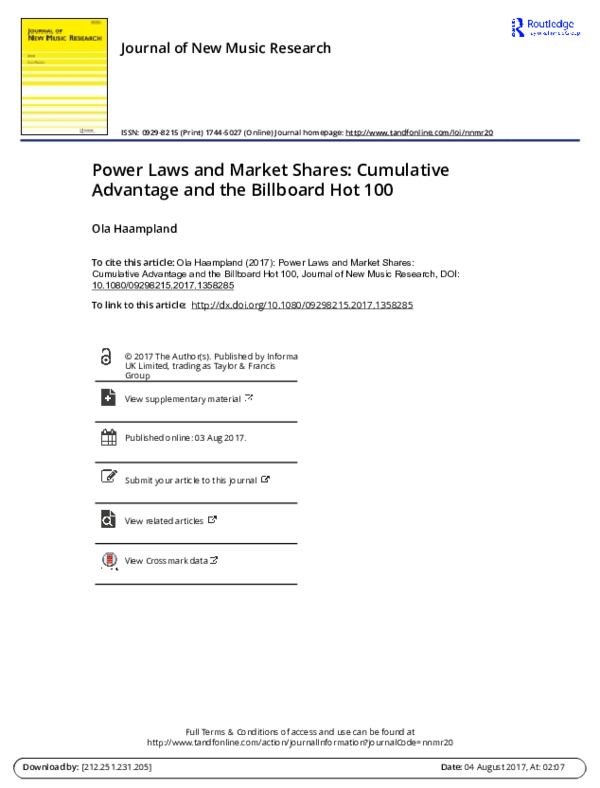 (PDF) Journal of New Music Research Power Laws and Market Shares ...