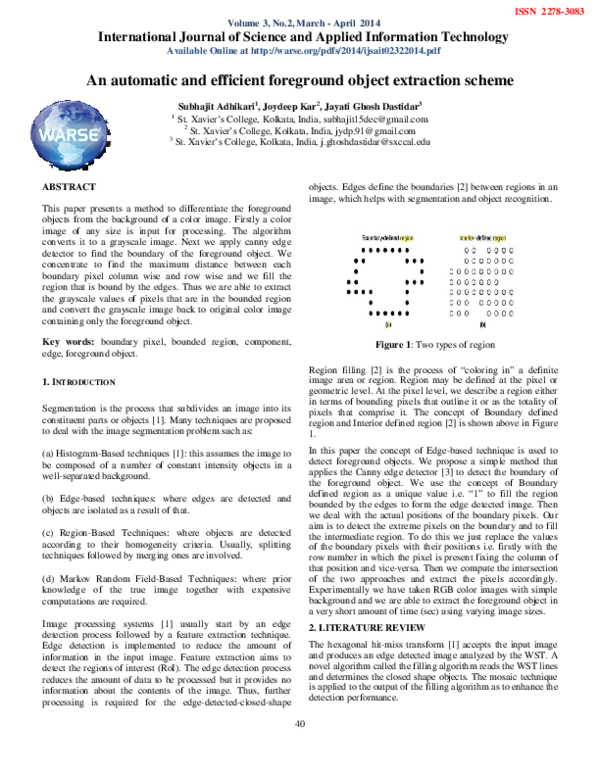(PDF) An automatic and efficient foreground object extraction scheme