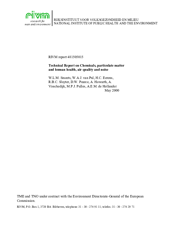(PDF) Technical Report on chemicals, particulate matter and human ...