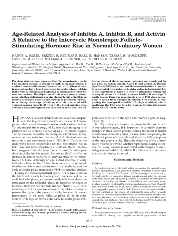 (PDF) Age-related analysis of inhibin A, inhibin B, and activin a ...