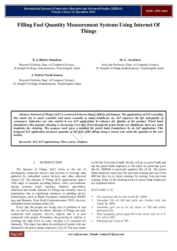 (PDF) Filling Fuel Quantity Measurement Systems Using Internet Of Things