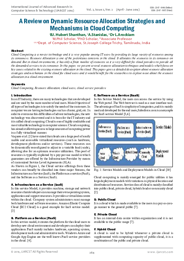 (PDF) A Review on Dynamic Resource Allocation Strategies and Mechanisms in Cloud Computing