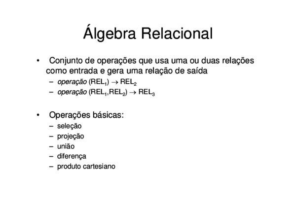 (PDF) Álgebra Relacional