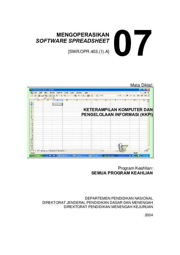 (PDF) MENGOPERASIKAN SOFTWARE SPREADSHEET