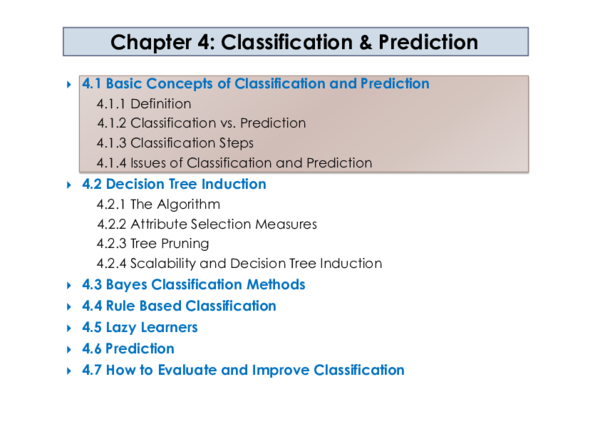 (PDF) Chapter 4: Classification & Prediction
