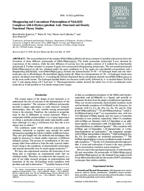 (PDF) Disappearing and Concomitant Polymorphism of Nickel(II) Complexes ...