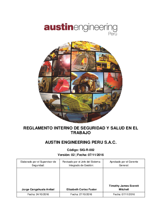 (PDF) REGLAMENTO INTERNO DE SEGURIDAD Y SALUD EN EL