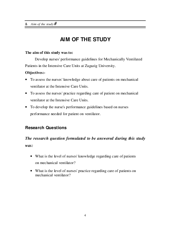 (PDF) AIM OF THE STUDY