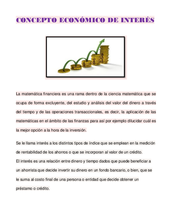 (DOC) CONCEPTO ECONÓMICO DE INTERÉS