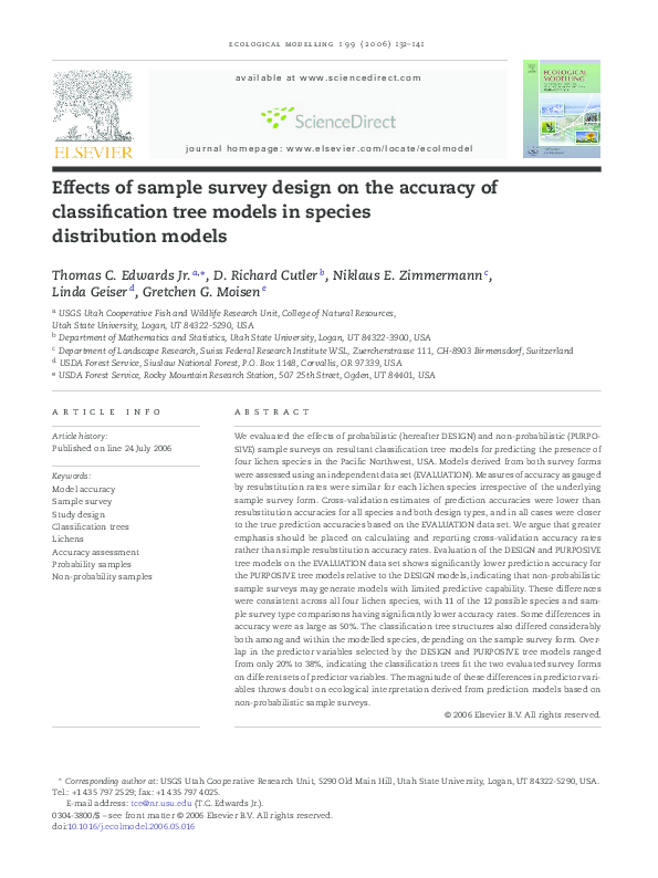 (PDF) Effects of sample survey design on the accuracy of classification ...