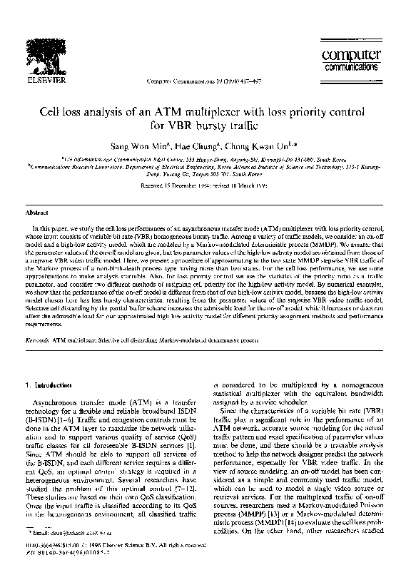 Pdf Cell Loss Analysis Of An Atm Multiplexer With Loss Priority Control For Vbr Bursty Traffic