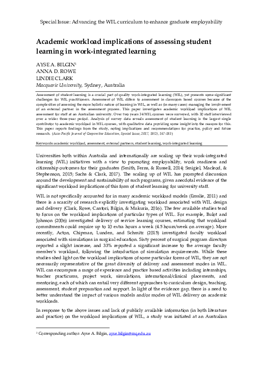 (PDF) Academic workload implications of assessing student learning in ...