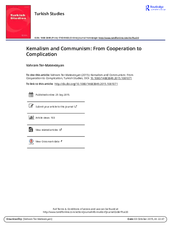 (PDF) Kemalism and Communism: From Cooperation to Complication