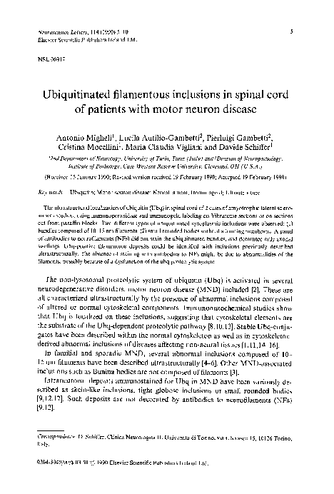 (PDF) Ubiquitinated filamentous inclusions in spinal cord of patients ...