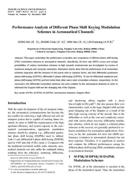 (PDF) Performance Analysis of Different Phase Shift Keying Modulation ...