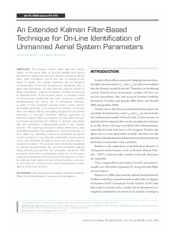 (PDF) An Extended Kalman Filter-Based Technique for On-Line Identification of Unmanned Aerial ...