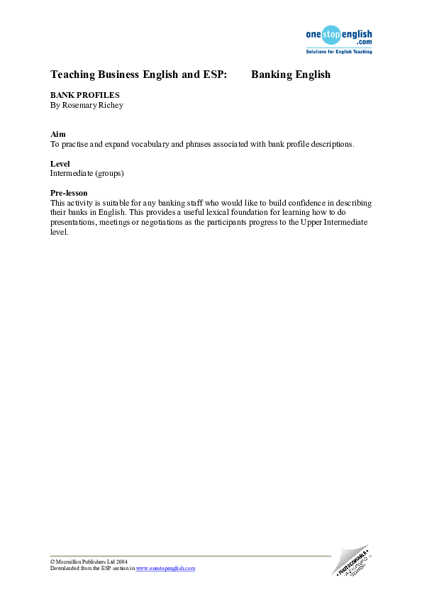 (PDF) Bank profiles