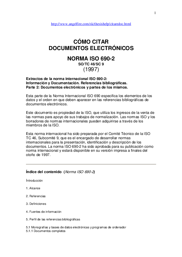 (PDF) CÓMO CITAR DOCUMENTOS ELECTRÓNICOS NORMA ISO 690-2