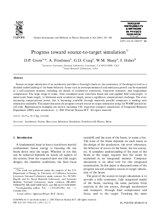 (PDF) Progress toward source-to-target simulation
