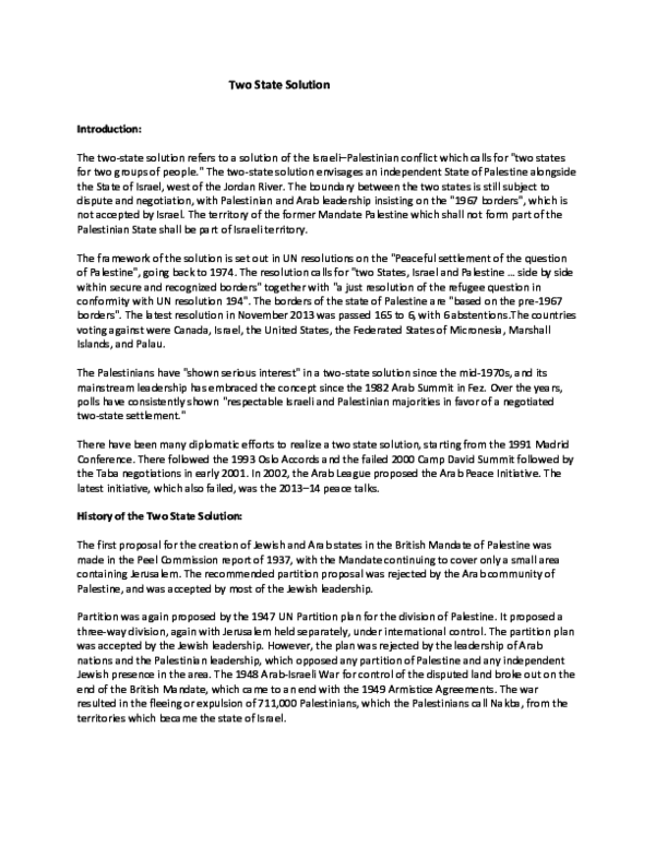 (DOC) Two State Solution