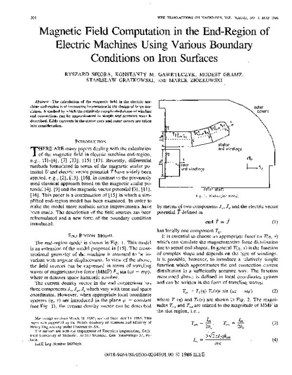(PDF) Magnetic field computation in the end-region of electric machines using various boundary ...