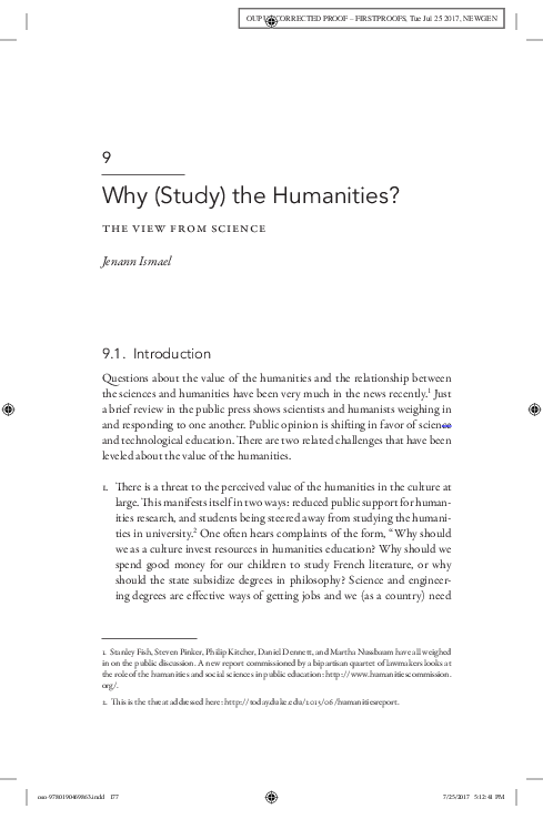 (PDF) Why (Study) the Humanities?.pdf (In Making Sense of the World, Ed ...