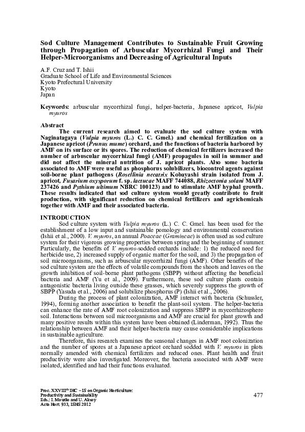 (PDF) Sod culture management contributes to sustainable fruit growing ...