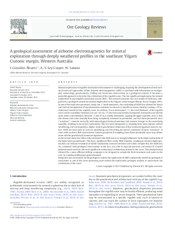(PDF) A geological assessment of airborne electromagnetics for mineral ...