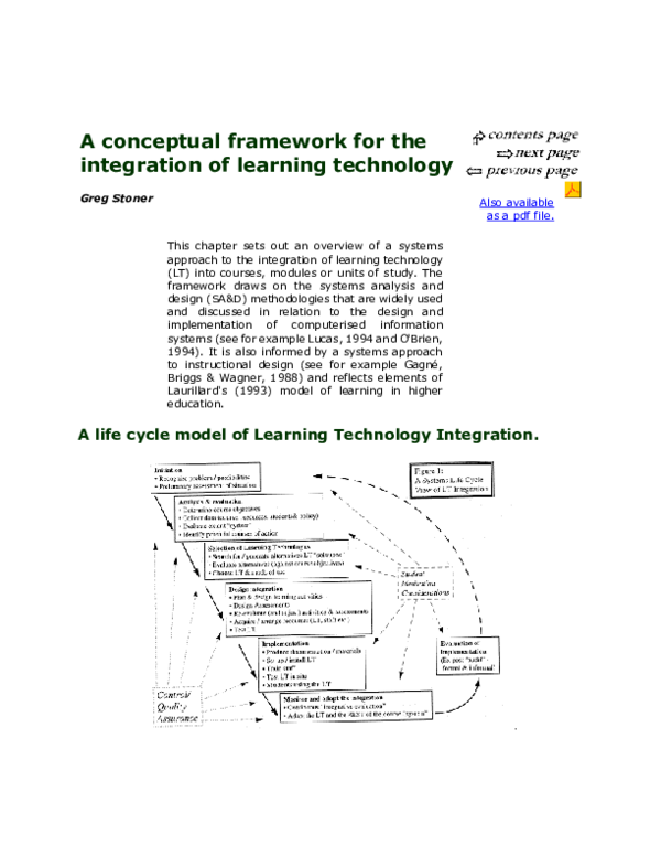 (DOC) A conceptual framework for the integration of learning technology ...