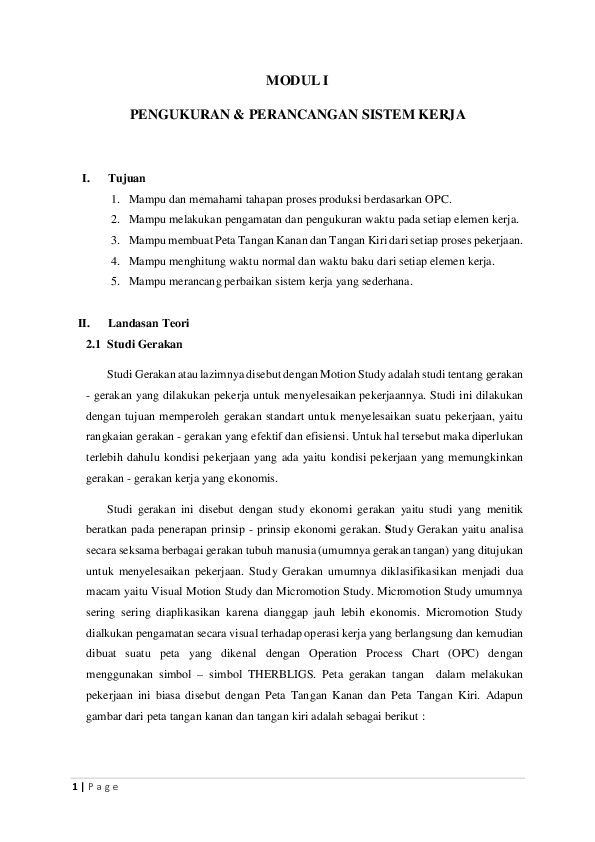 (PDF) MODUL I Praktikum Ergonomi
