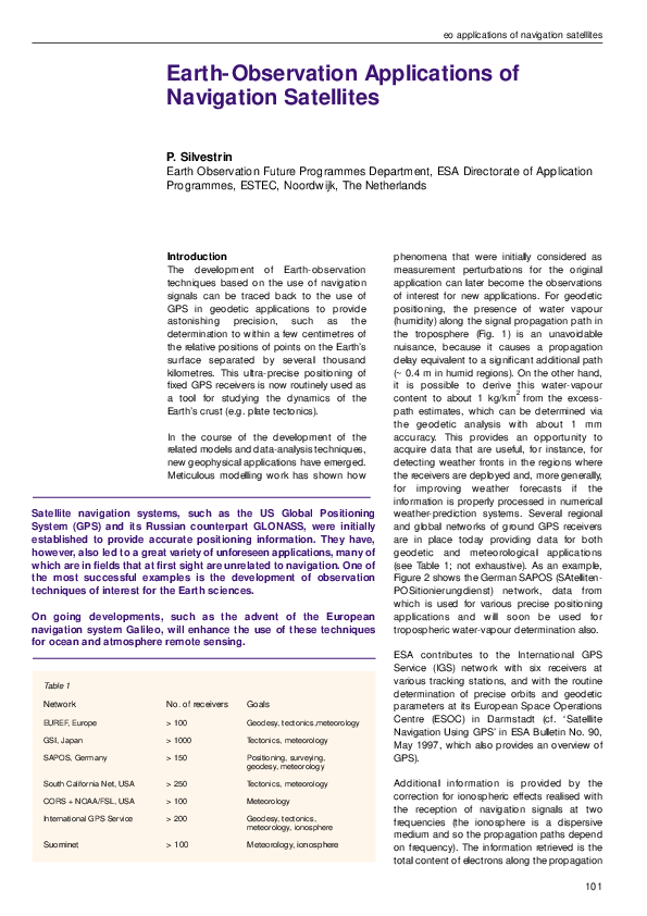 (PDF) Earth-Observation Applications of Navigation Satellites
