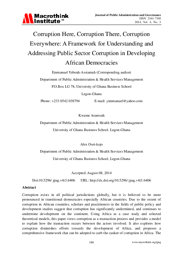 (PDF) Corruption Here, Corruption There, Corruption Everywhere: A ...