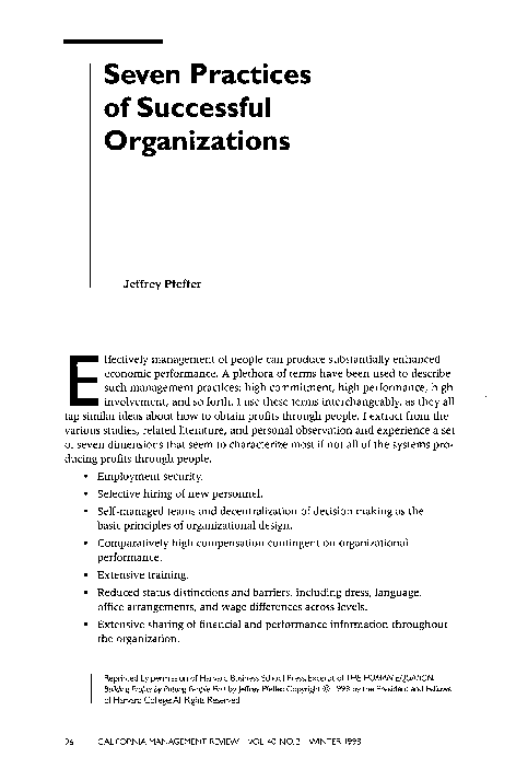 (PDF) Seven Practices of Successful Organizations