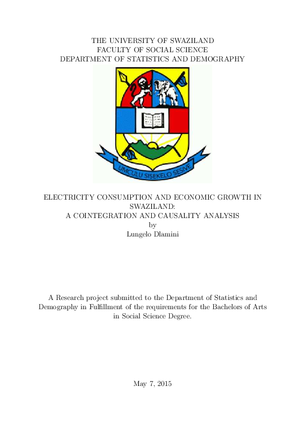 (PDF) THE UNIVERSITY OF SWAZILAND FACULTY OF SOCIAL SCIENCE DEPARTMENT ...