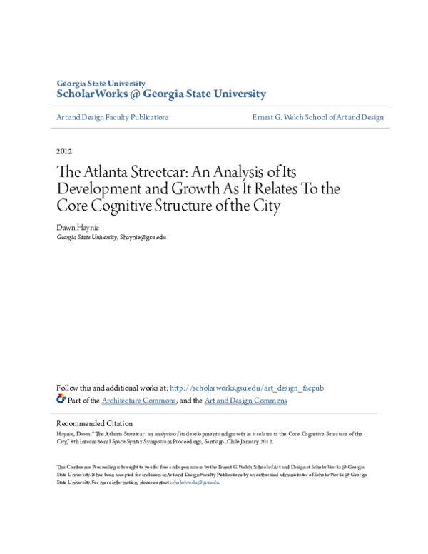 (PDF) The Atlanta Streetcar: An Analysis of Its Development and Growth ...