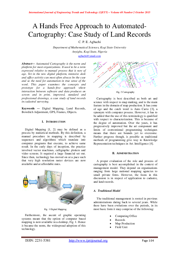 (PDF) A Hands Free Approach to Automated- Cartography: Case Study of Land Records