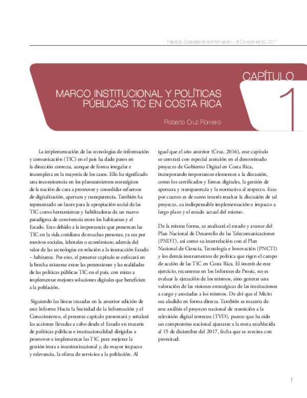 (PDF) MARCO INSTITUCIONAL Y POLÍTICAS PÚBLICAS TIC EN COSTA RICA