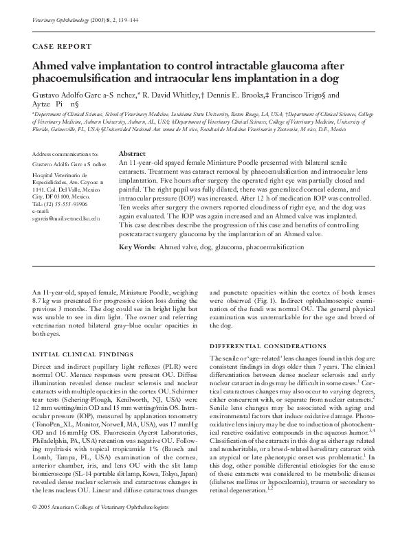 (PDF) Ahmed valve implantation to control intractable glaucoma after ...