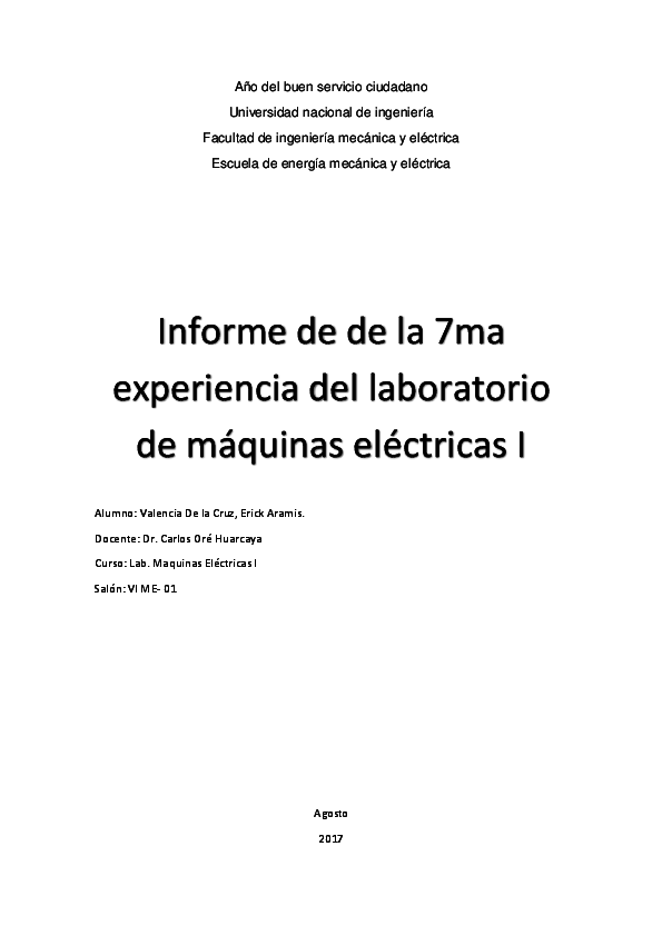(DOC) Informe de laboratorio de maquinas electricas I