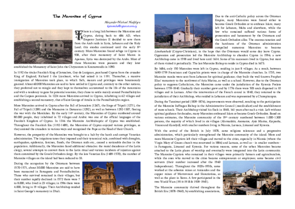 (PDF) The Maronites of Cyprus