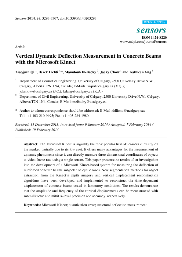 (PDF) Vertical Dynamic Deflection Measurement in Concrete Beams with ...